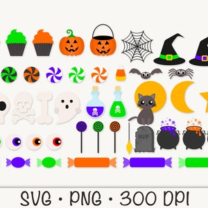 Cute Halloween Clip Art SVG PNG Candy Pumpkin Candy Corn - Etsy