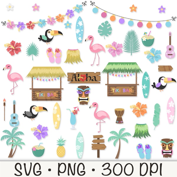 Luau Clipart - Etsy