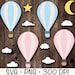 Hot Air Balloon SVG, Hot Air Balloon With Clouds Bundle, Cloud SVG, Hot ...
