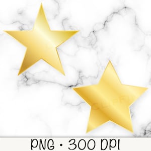 Gold Star Clipart, Gold Star PNG, Gold Star Overlay, Digital Download ...