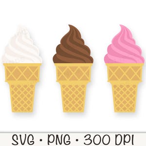 Soft Serve Ice Cream Clipart, Ice Cream Cone PNG, Ice Cream SVG ...