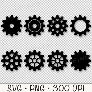 Cog Bundle Pack SVG, Gear Cog PNG, Mechanical Cog Wheel, Steampunk, Cog ...