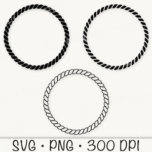 Circle Rope Frame SVG, Round Circle Border SVG, Nautical Frame PNG ...