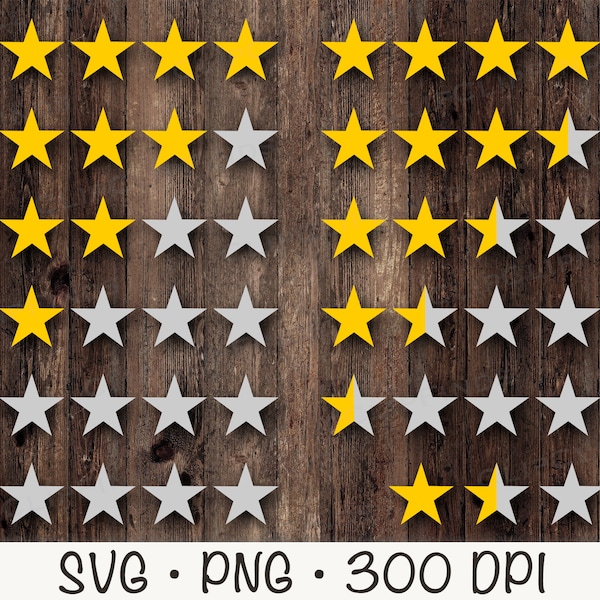 Half Star Svg - Etsy