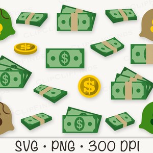 Money SVG, Money Clipart, Money PNG, Bag of Money, Gold Coin, Dollar ...