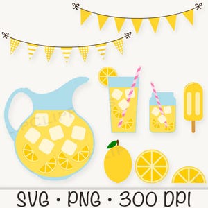 Lemonade Clip Art, Lemonade Bundle Pack, Lemon, SVG, PNG, Clip Art ...