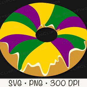 Mardi Gras King Cake SVG, Mardi Gras King Cake PNG Clipart, Sublimation ...