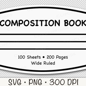 Composition Notebook Label, SVG, PNG, Instant Digital Download - Etsy