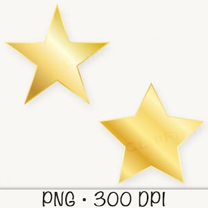 Gold Star Clipart, Gold Star PNG, Gold Star Overlay, Digital Download ...