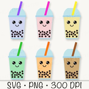 Boba Tea SVG, Cute Kawaii Boba Tea PNG, Bubble Tea Clipart, Bubble Tea ...