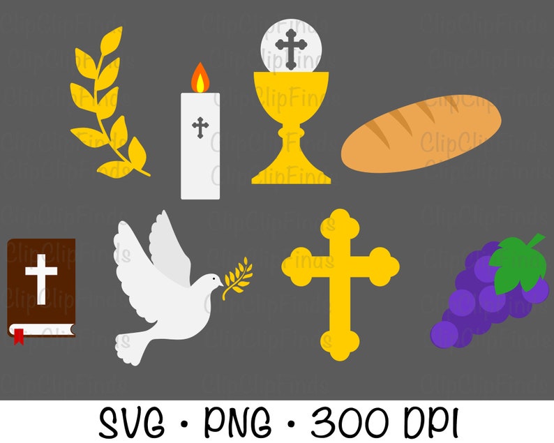 First Communion Bundle SVG PNG Instant Digital Download - Etsy