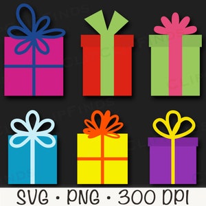Gifts SVG, Presents PNG, Gifts Clipart, Colorful Presents With Bow ...
