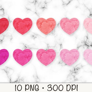 Watercolor Hearts, Red Watercolor Hearts, Pink Watercolor Heats ...