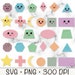 Basic Shapes SVG, Cute Shapes SVG, Kawaii Shapes PNG, Shapes Clipart ...
