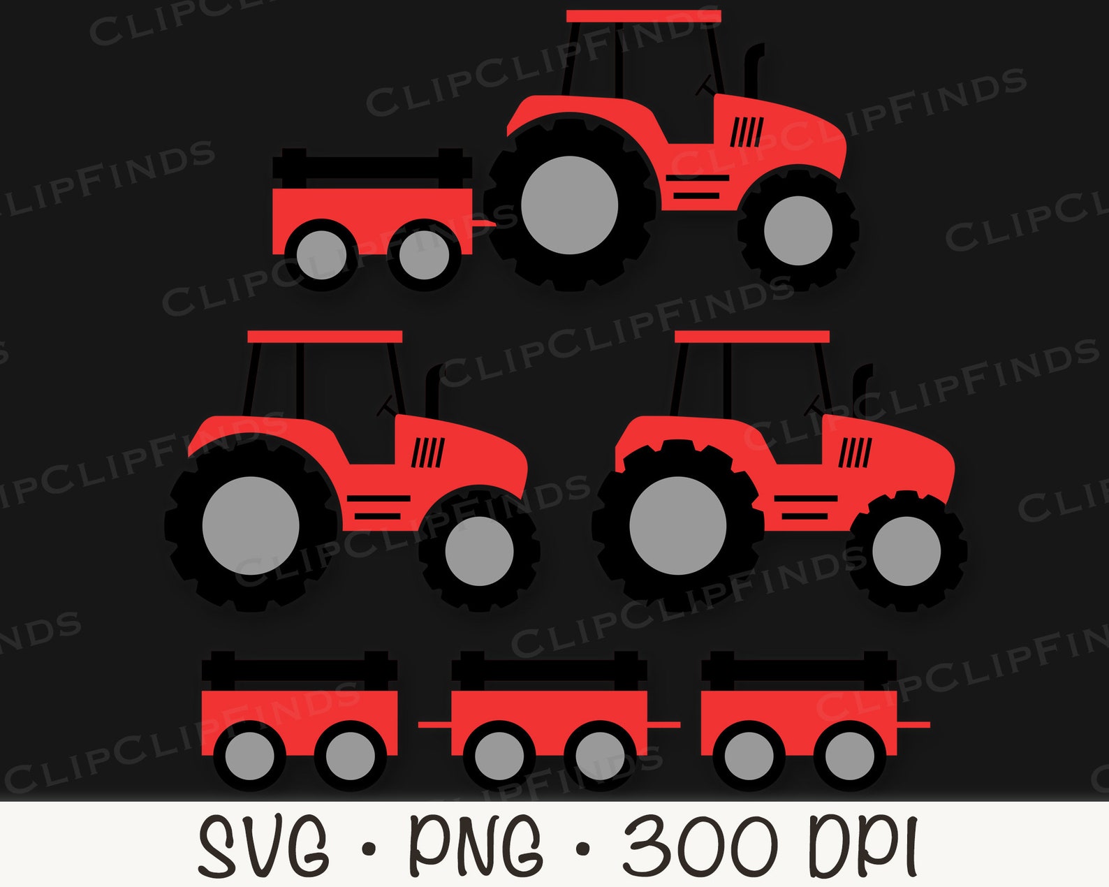 Tractor Truck SVG, Kid's Tractor, Farm Tractor Truck, Wagon, Red ...