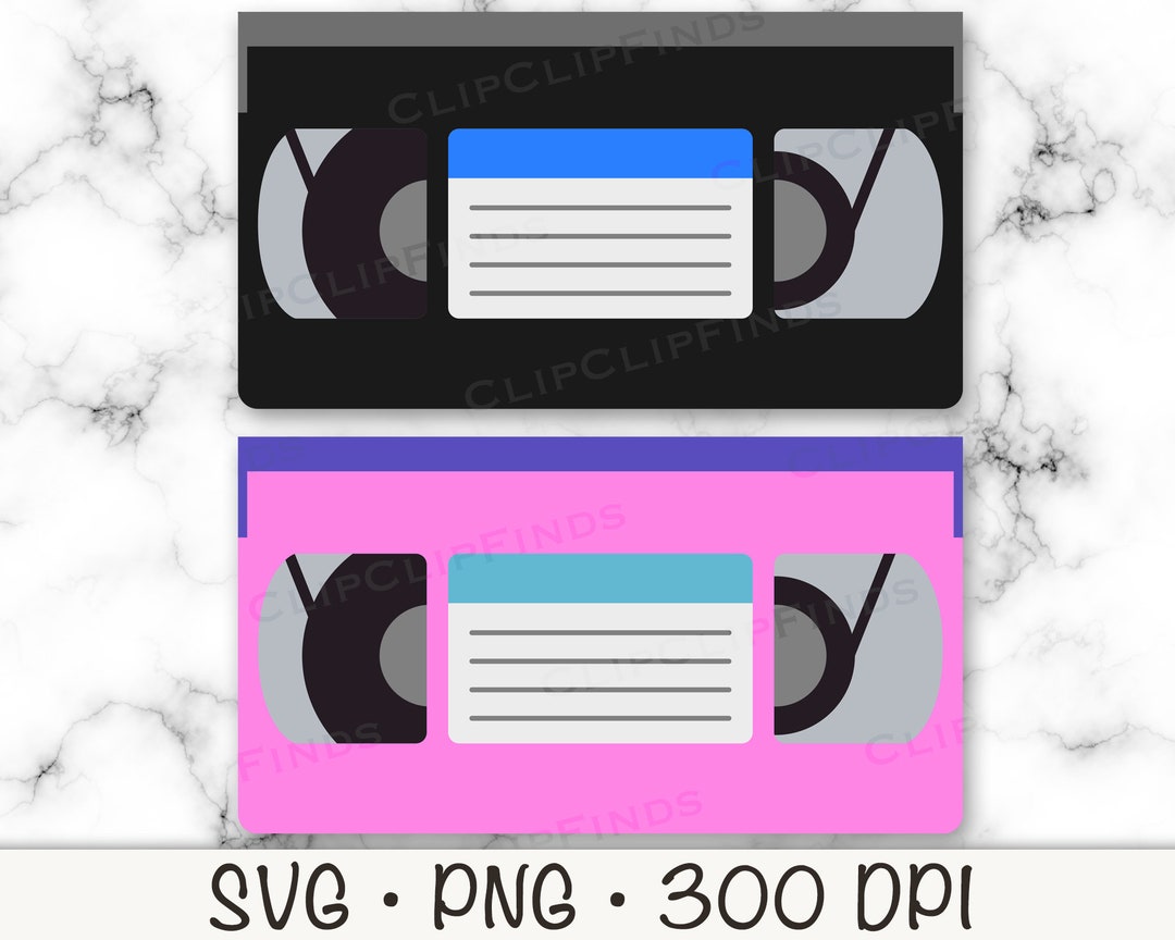 VHS Cassette Tape SVG, Retro Cassette Tapes Clipart, 80's, 90's, VCR ...