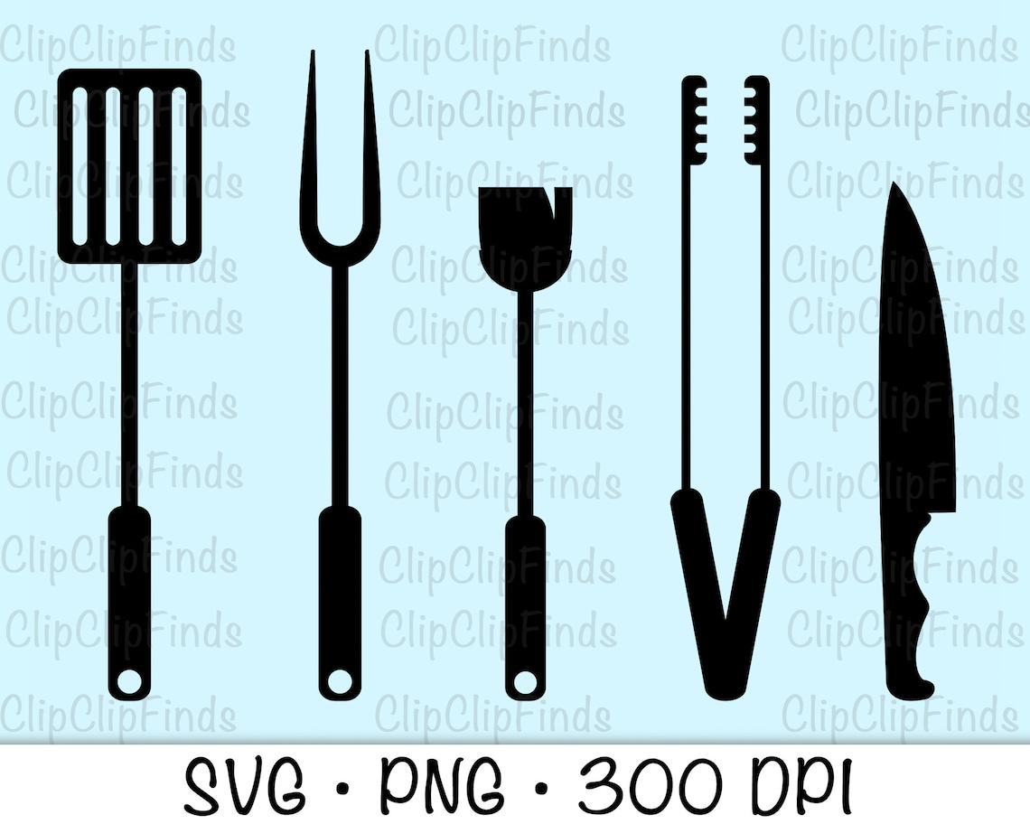 BBQ Grilling Utensils SVG PNG Instant Digital Download - Etsy
