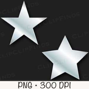 Silver Star Clipart, Silver Star PNG, Silver Star Overlay, Digital ...