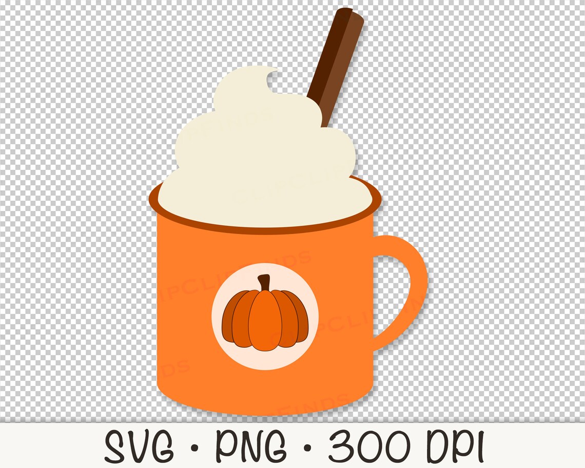 Pumpkin Spice Latte Mug Clip Art: SVG, PNG (digital Download) - Etsy