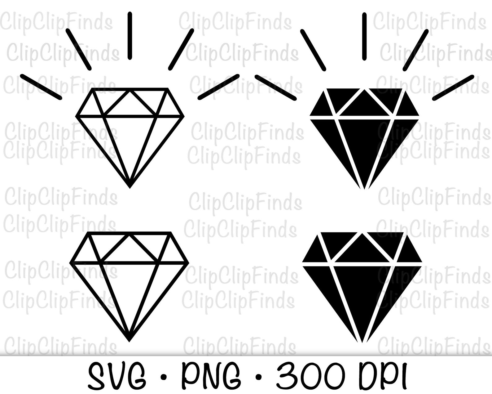 Diamond SVG Diamond Outline Diamond PNG Diamond Clip Art - Etsy