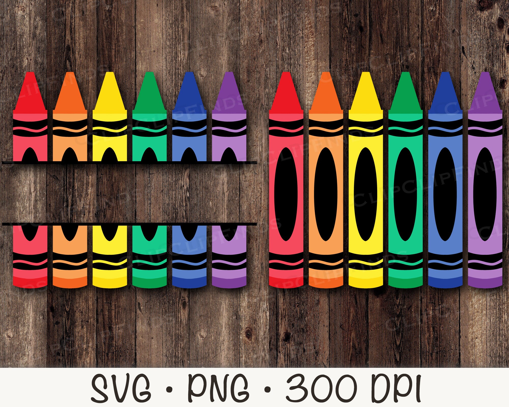 Crayon Split Monogram SVG Vector File and PNG Transparent - Etsy