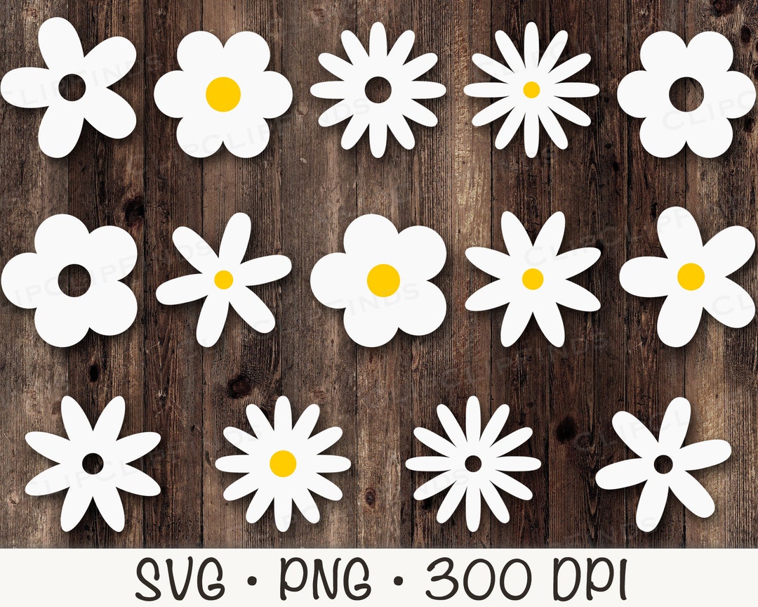 Daisy SVG, White Daisies, Flower, Hippie, Groovy, Bundle, Daisy PNG ...