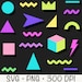 90's SVG, Retro Shapes PNG, Memphis Shapes Clipart, Nineties Elements ...