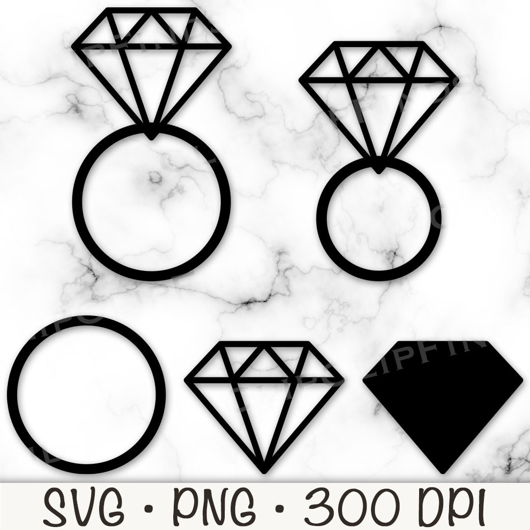 Diamond Ring SVG, Engagement Ring PNG, Wedding Ring Svg, Wedding Band ...