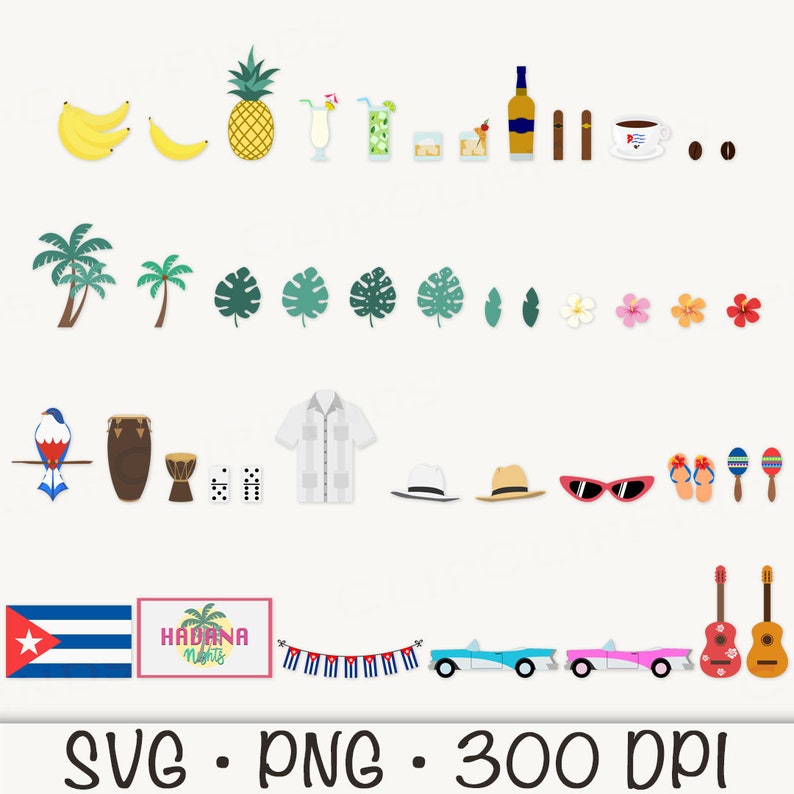 Cuban Clipart, Cuba SVG, PNG, Instant Digital Download - Etsy