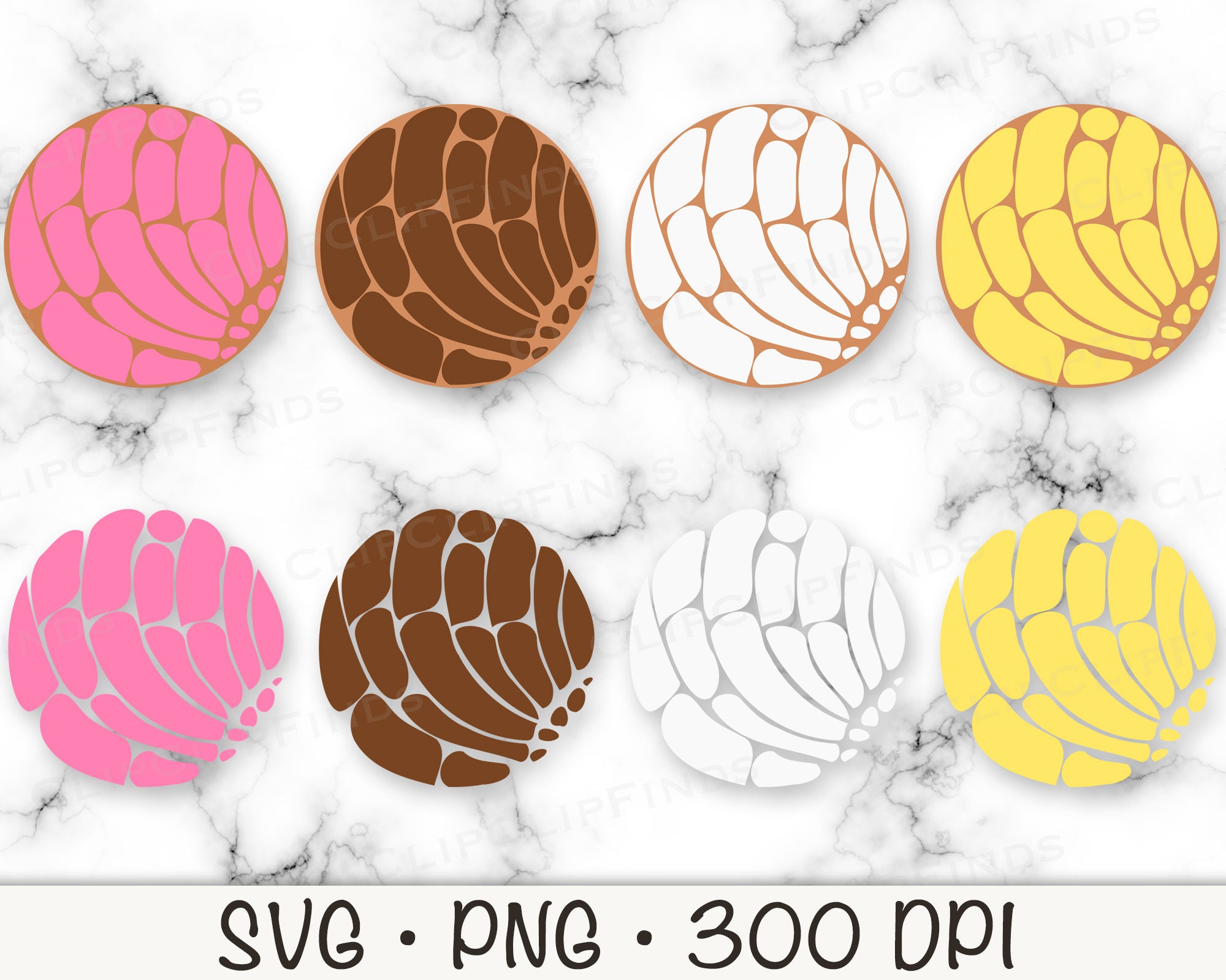 Concha Pan Dulce Mexican Sweet Bread SVG Vector Cut File and - Etsy UK