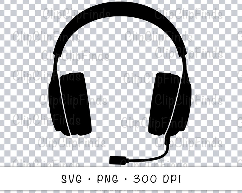 Gaming Headset Earphones SVG Vector Cut File and PNG - Etsy
