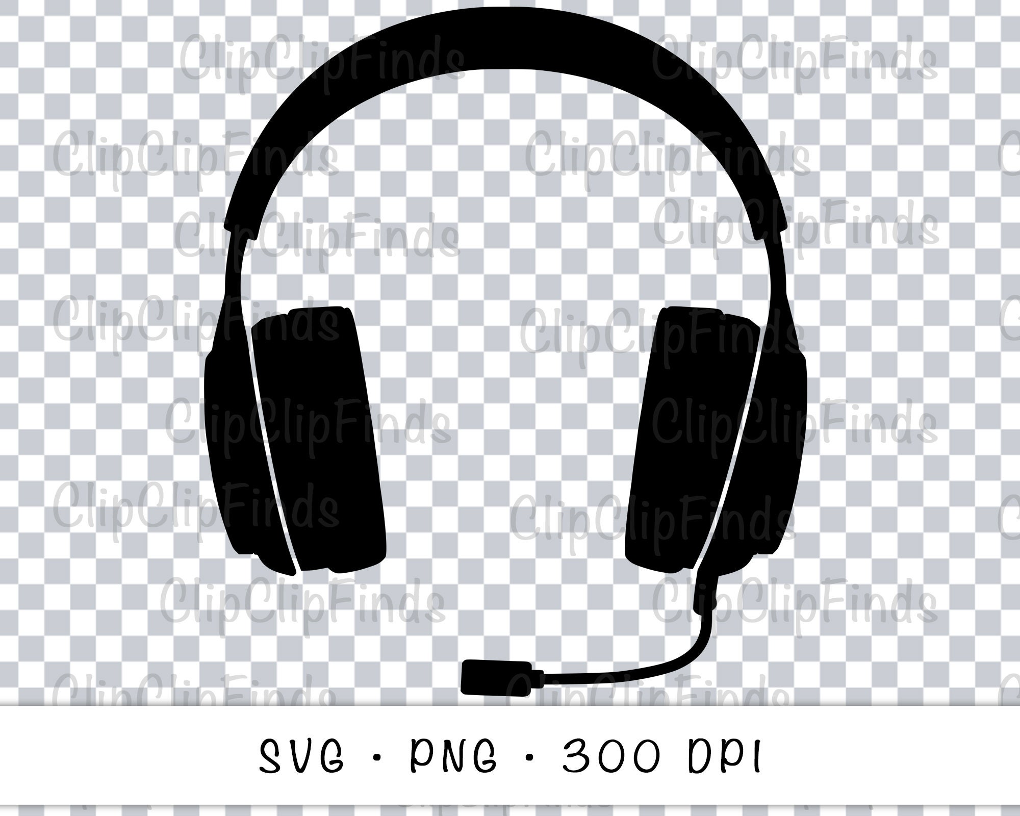 Gaming Headset Earphones SVG Vector Cut File and PNG - Etsy