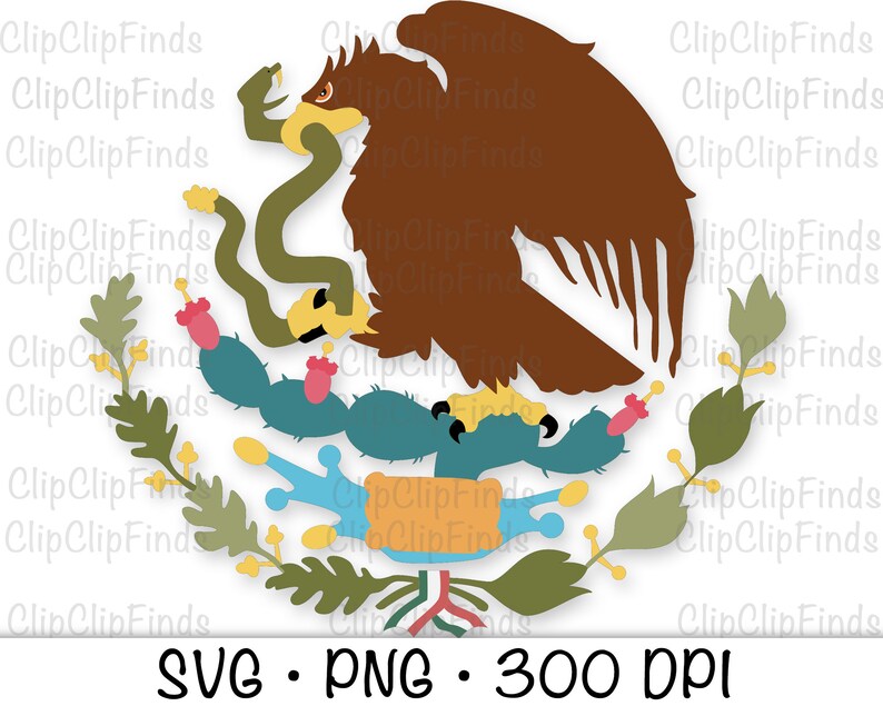 Bandera mexicana Águila Escudo de armas SVG PNG Simple Flat - Etsy México