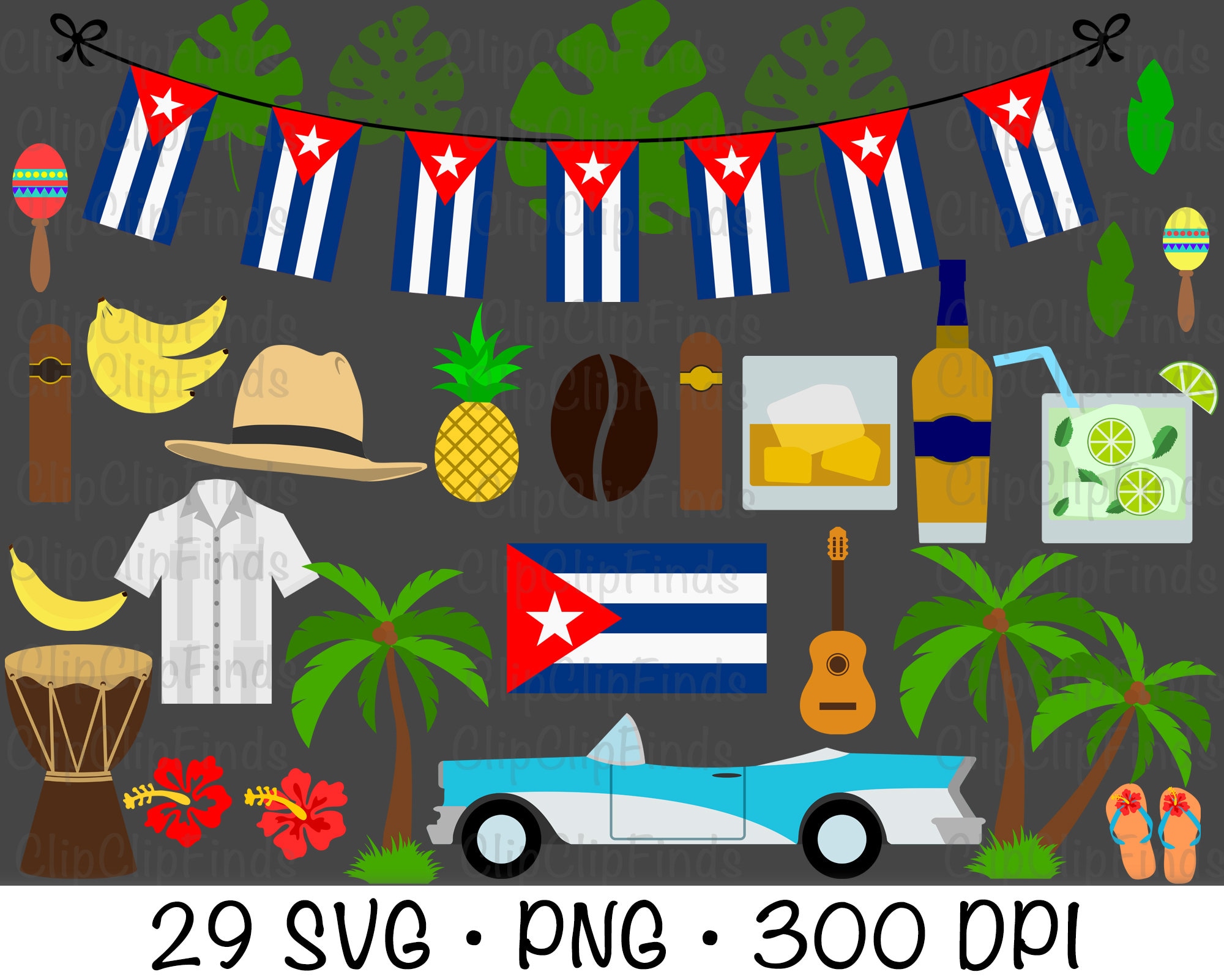 Cuban Clip Art Cuba SVG PNG Instant Digital Download - Etsy UK