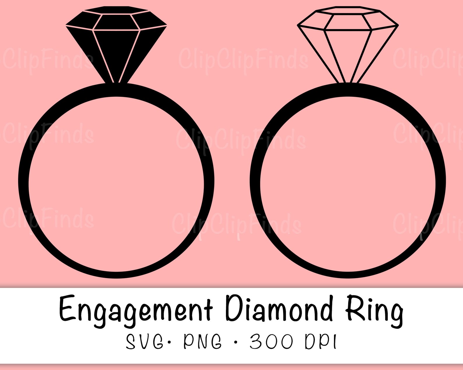 Wedding/engagement Ring PNG Transparent Background and SVG Cut | Etsy