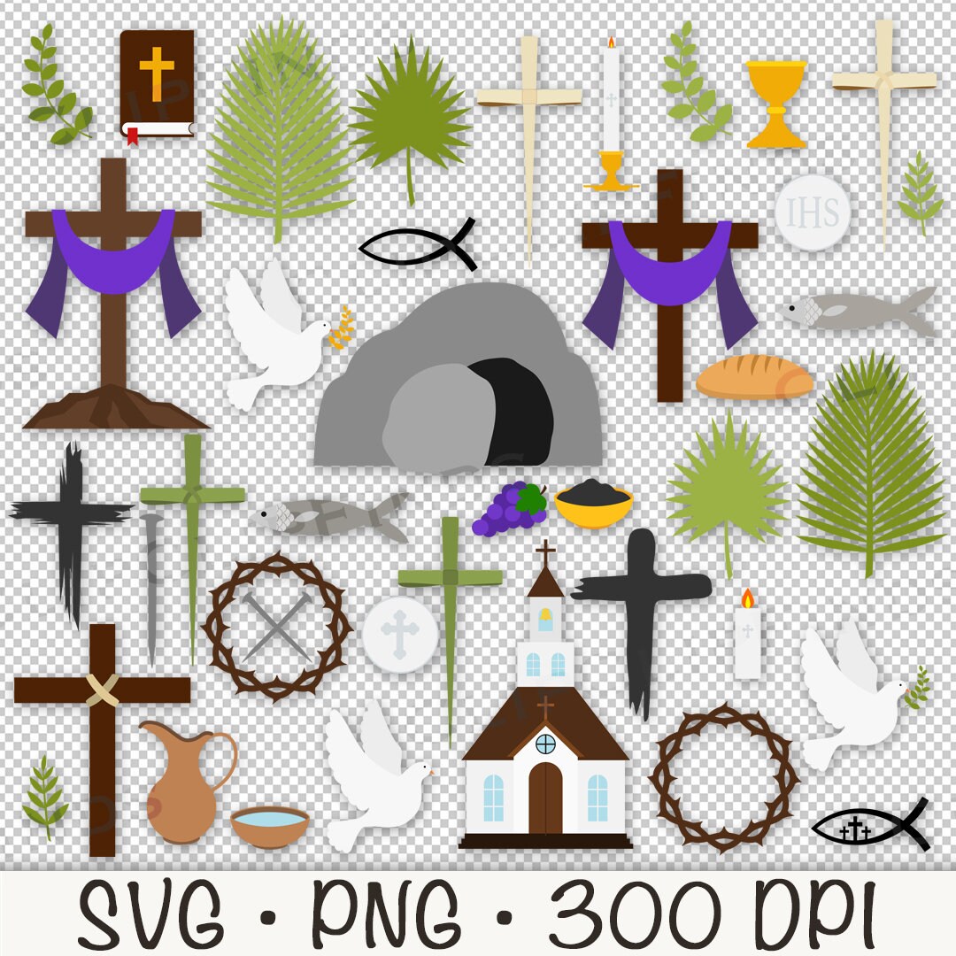 Palmtak En Kruis Clipart Een Traditionele Christelijke Palmzondag