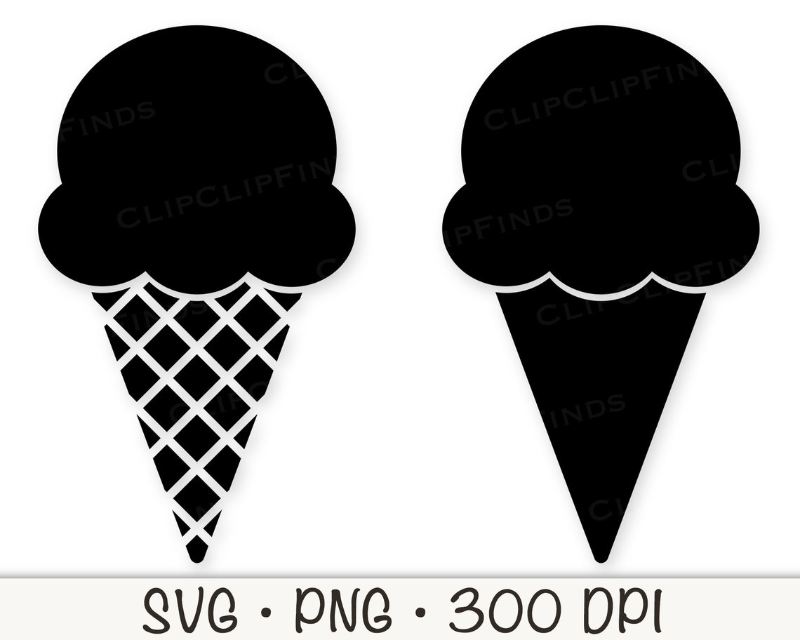 Ice Cream Cone SVG Ice Cream PNG Ice Cream Cone Silhouette - Etsy