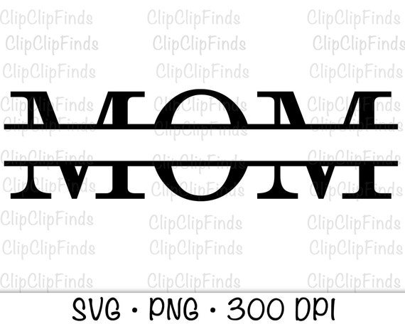 MOM Split Monogram Mother's Day SVG PNG Digital - Etsy