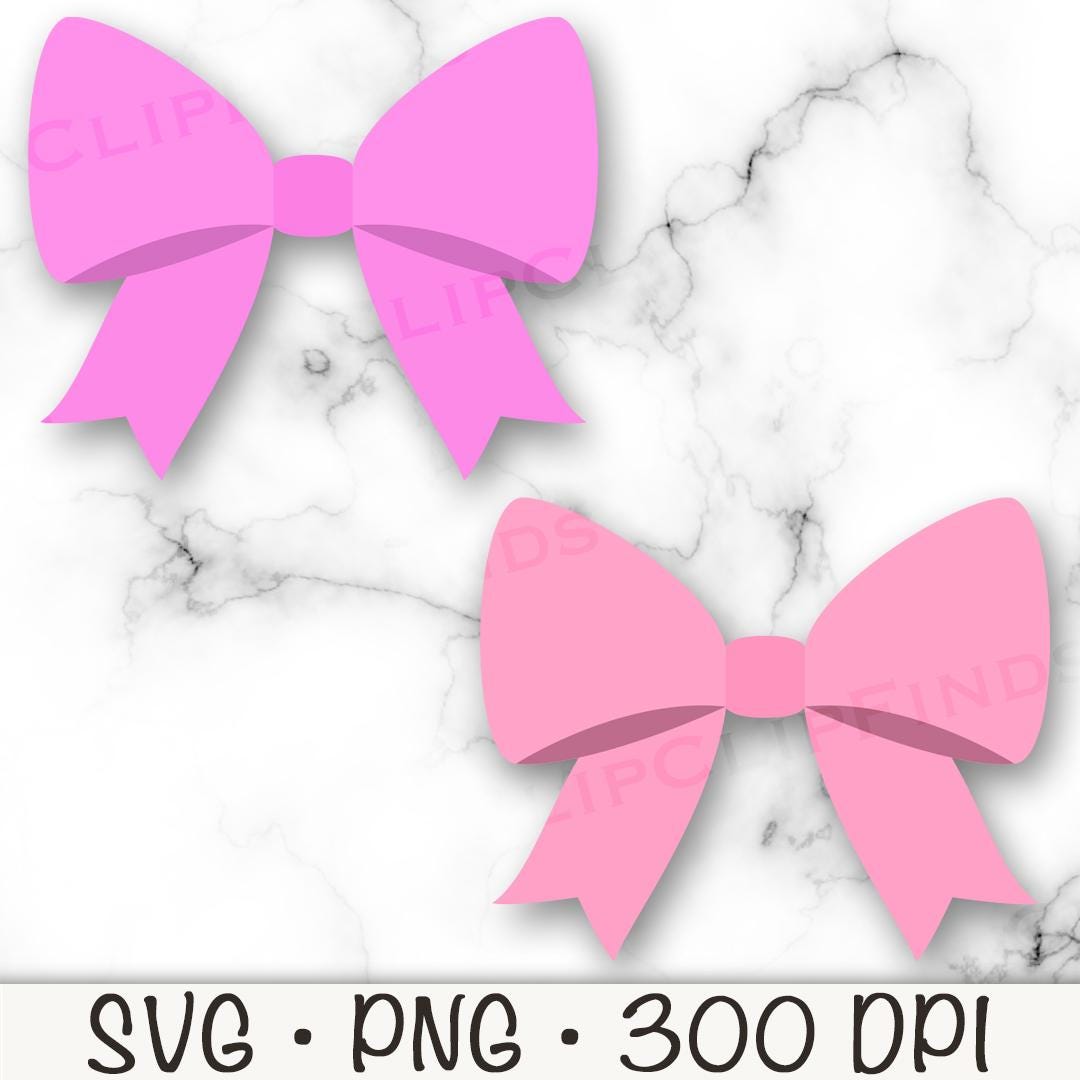 Bow SVG, Pink Bow SVG, Coquette Bow PNG, Preppy Hair Bow, Simple Bow ...