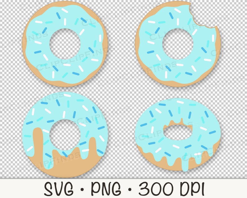 Blue Donut SVG Bitten Donut SVG Dripping Donut Donut PNG - Etsy