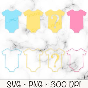 Baby Onesie, Boy, Girl, Onesie Outline, Gender Reveal, Question Mark ...