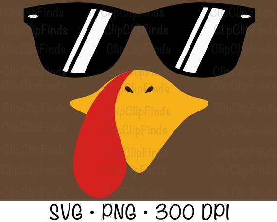 Turkey With Sunglasses Boy Turkey SVG PNG Instant Digital - Etsy