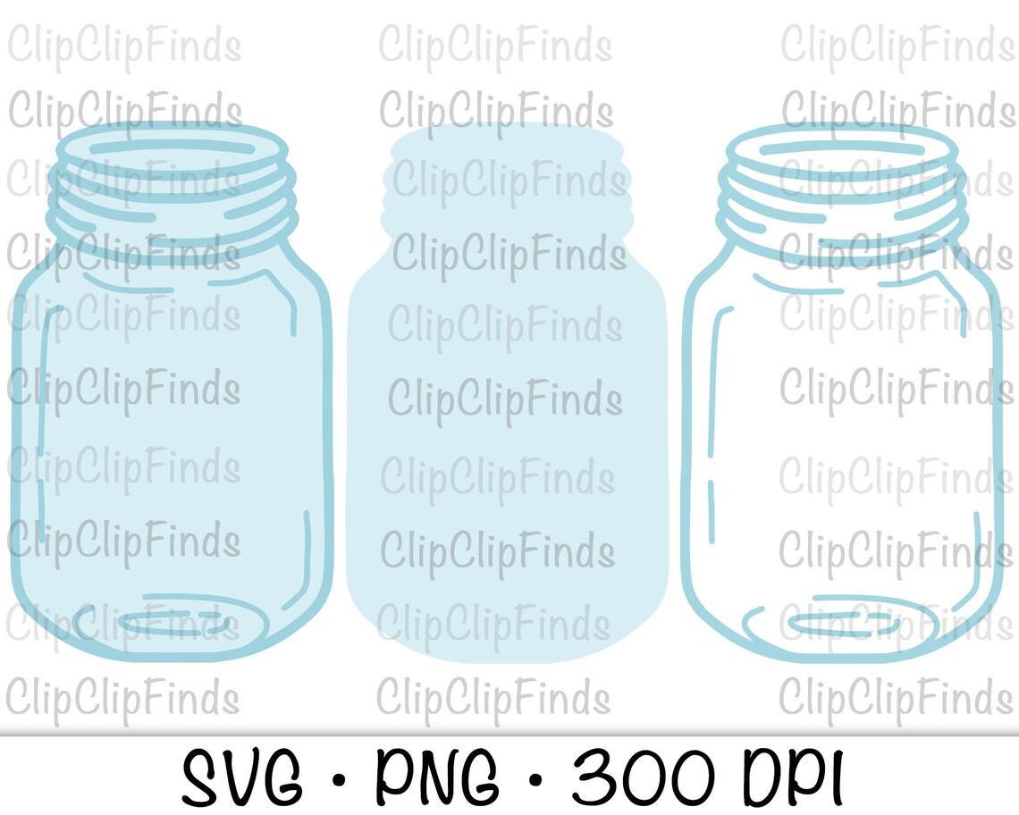 Mason Jar Bundle SVG Vector Cut File and PNG Transparent - Etsy