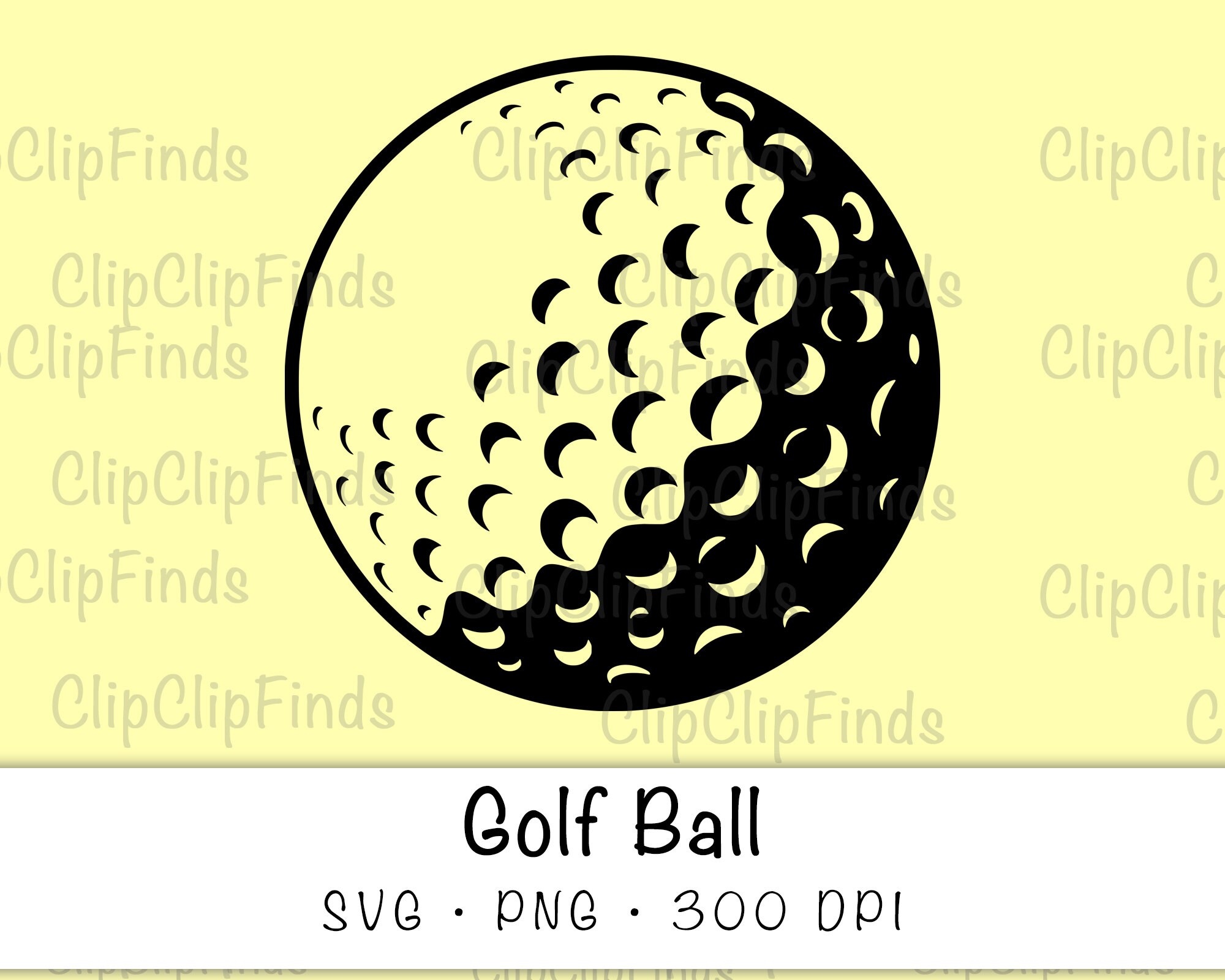 Golf Ball SVG Vector File and PNG Transparent Background | Etsy