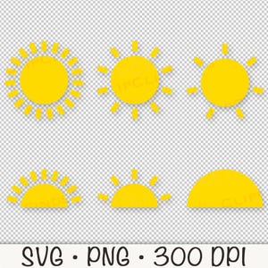 Sunshine, Sun, Sunset, Sunrise, Half Sun, SVG, PNG, Clip Art, Instant ...