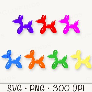 Dog Balloon SVG, Dog Balloon Clipart, Dog Balloon PNG, Multi-colored ...