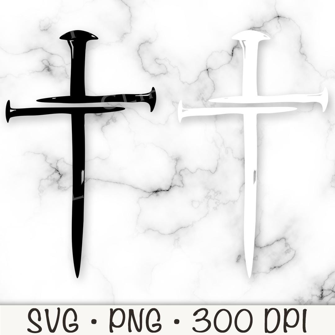 Nail Cross SVG, Nail Cross PNG, Nail Cross Silhouette, Easter Cross ...