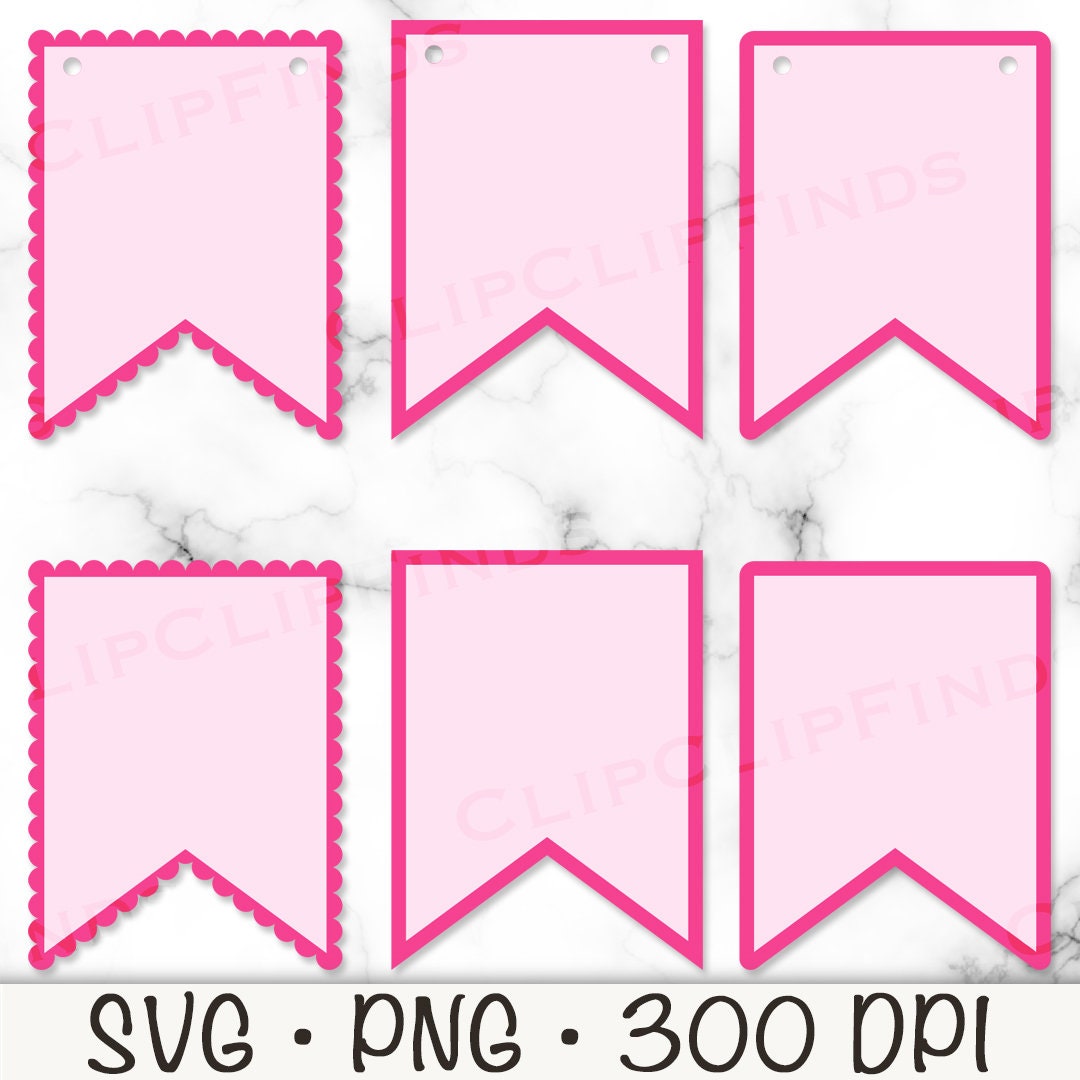 Scalloped Bunting Svg Bunting Banner Svg Garland Png Double Layered
