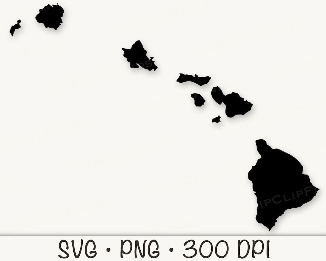 Hawaiian State Map SVG, Hawaii SVG, Hawaii Map, Hawaii Archipelago ...