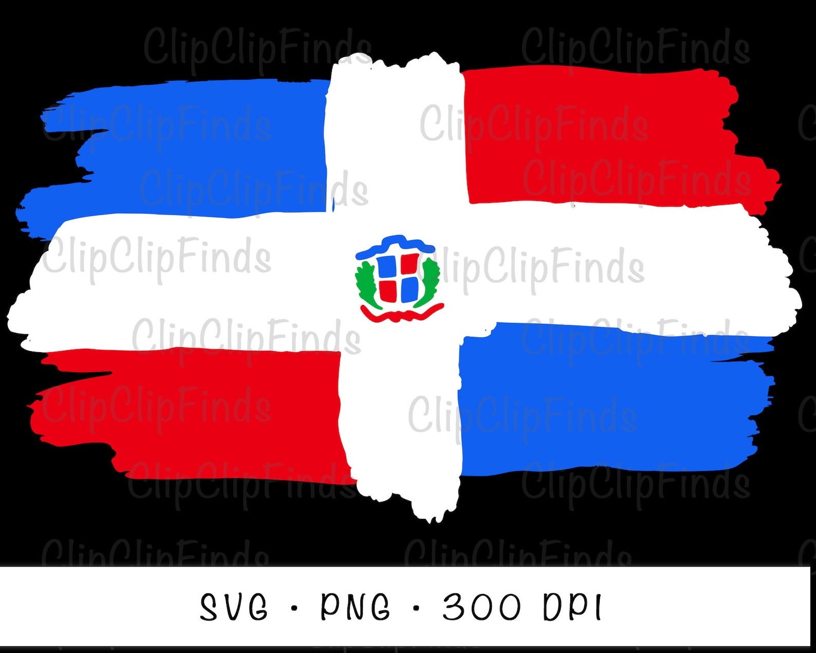 Dominican Republic Flag Drawing SVG Vector Cut File and PNG - Etsy